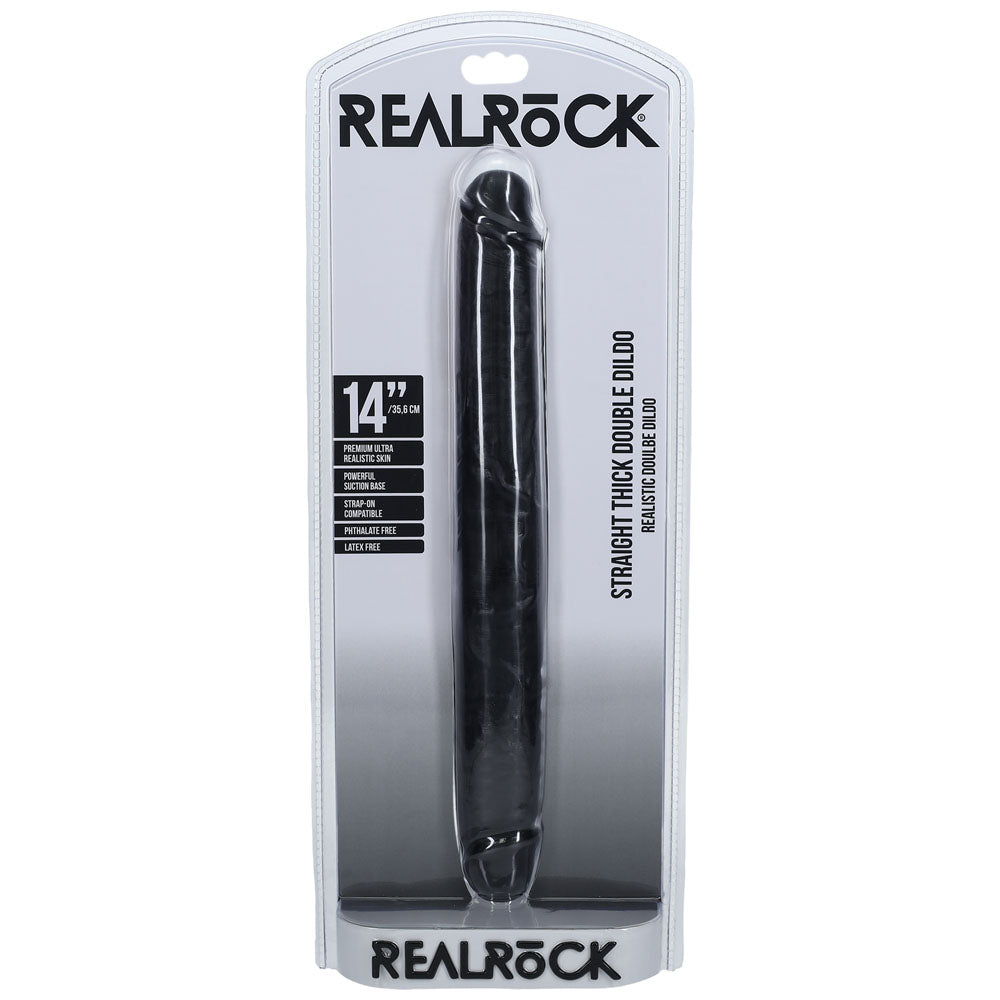 Realrock 35cm Thick Double Dildo Black Shots Toys